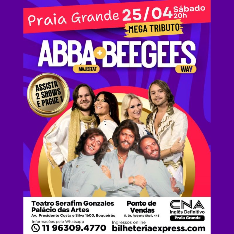 Abba + Bee Gees - Show Tributo em Praia Grande - Evento ON